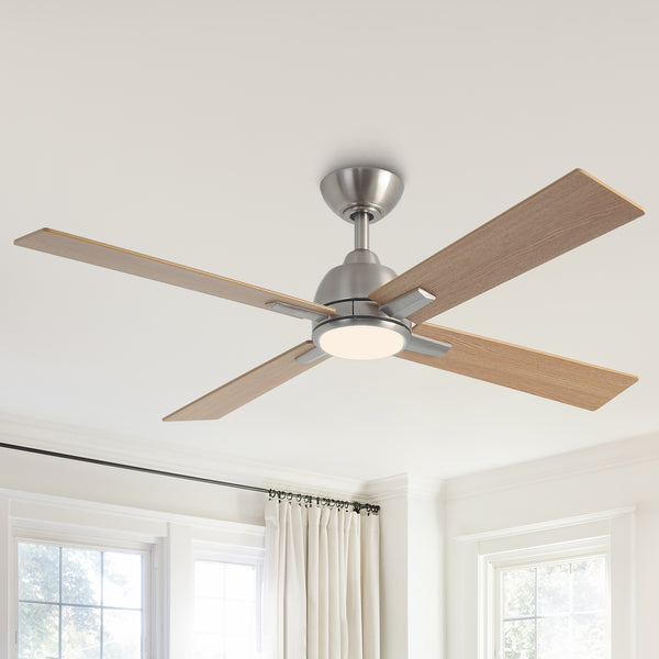 Linden Brown Ceiling Fan with Light 48" | Perimost